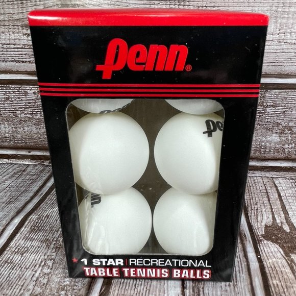 Penn | Games | Penn 6pk 4mm Table Tennis Balls White Ping Pong Star ...